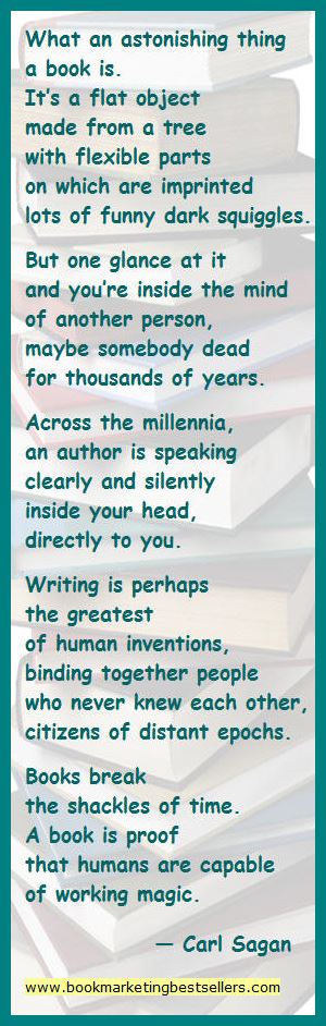 Carl Sagan: What an Astonishing Thing a Book Is – Book Marketing ...