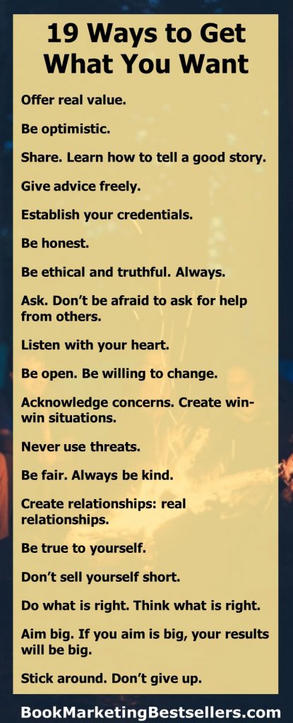 19 Ways to Get What You Want – Book Marketing Bestsellers